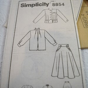 UNCUT Simplicity 8854 Pattern, Jones NY, Woman's Blouse, Skirt, Lined ...