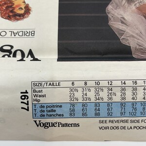 UNCUT Vogue 1677 Pattern, Bridal Original Wedding Dress, Bridesmaid ...