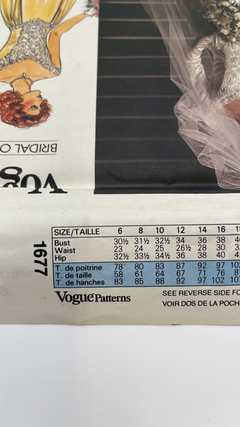 UNCUT Vogue 1677 Pattern, Bridal Original Wedding Dress, Bridesmaid ...