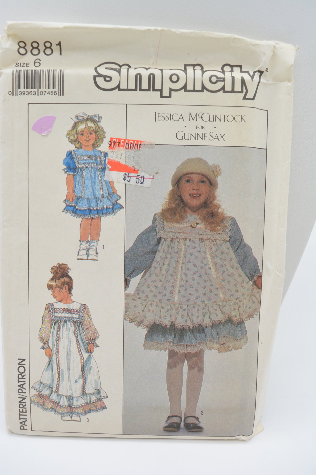 UNCUT Simplicity 8881 Pattern, Girl's Children's Dress, Pinafore Apron ...