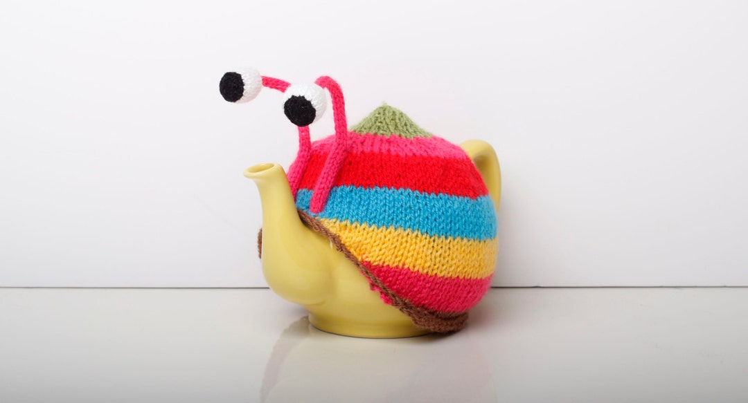 Knitted Pink Stripy Snail Tea Cosy. Tea Lovers Gift. - Etsy