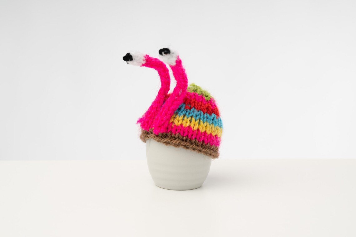 Knitted Pink Stripy Snail Tea Cosy. Tea Lovers Teatime Treat. - Etsy