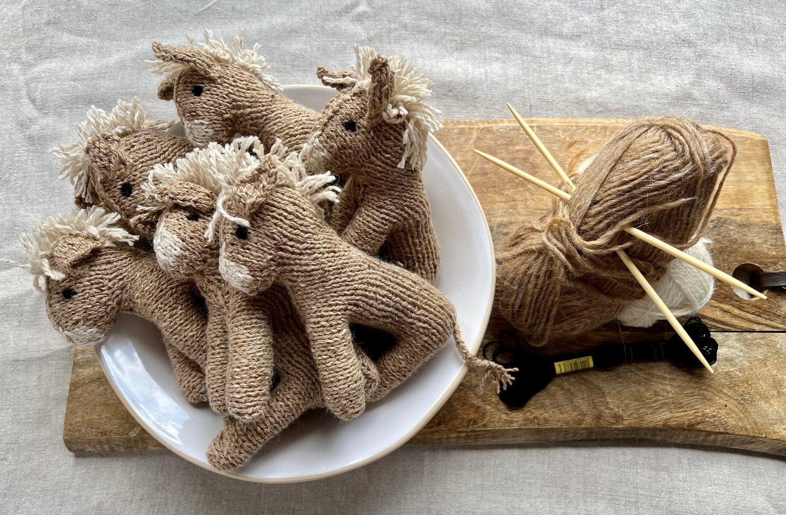 Hand Knitted Donkey in Natural Dyed Wool and Alpaca Yarn. Donkey Lovers ...