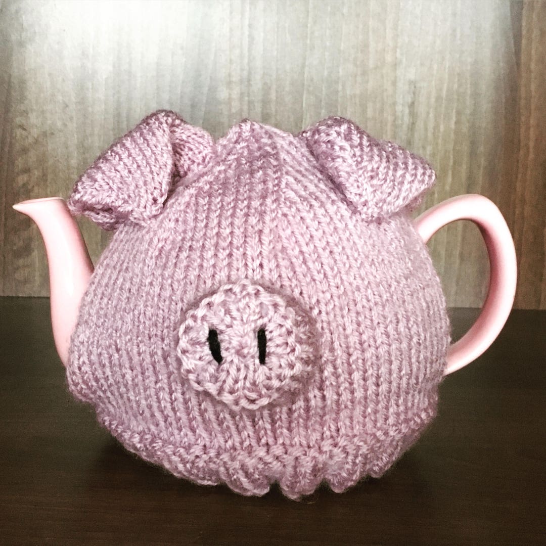 Pink Pig Tea Cosy With Curly Tail. Hand Knitted. Tea Lovers Teatime ...