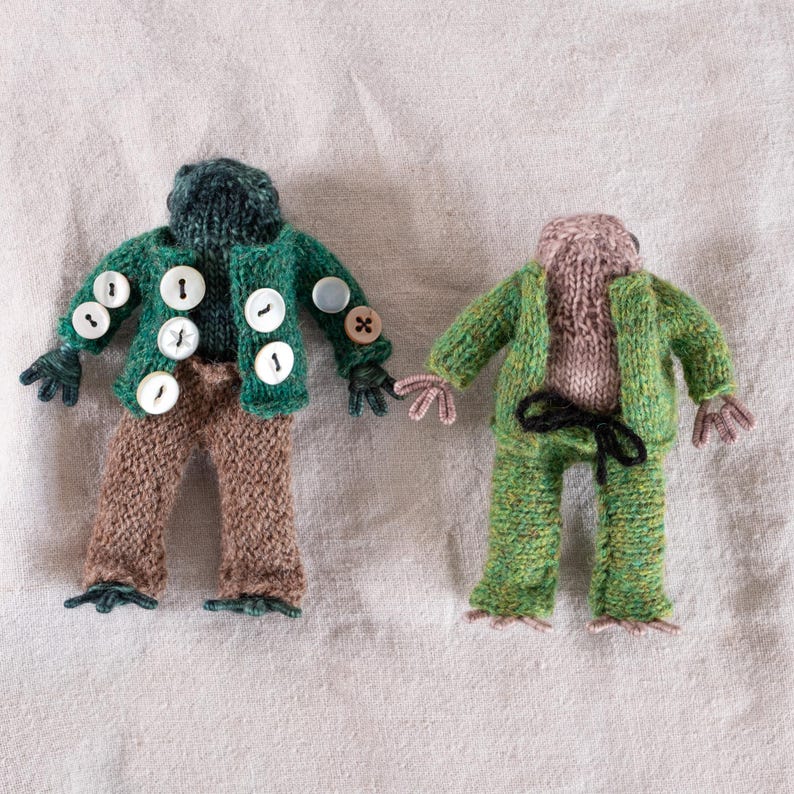 Frog and Toad Characters From the Childrens Story the Lost Button - Etsy
