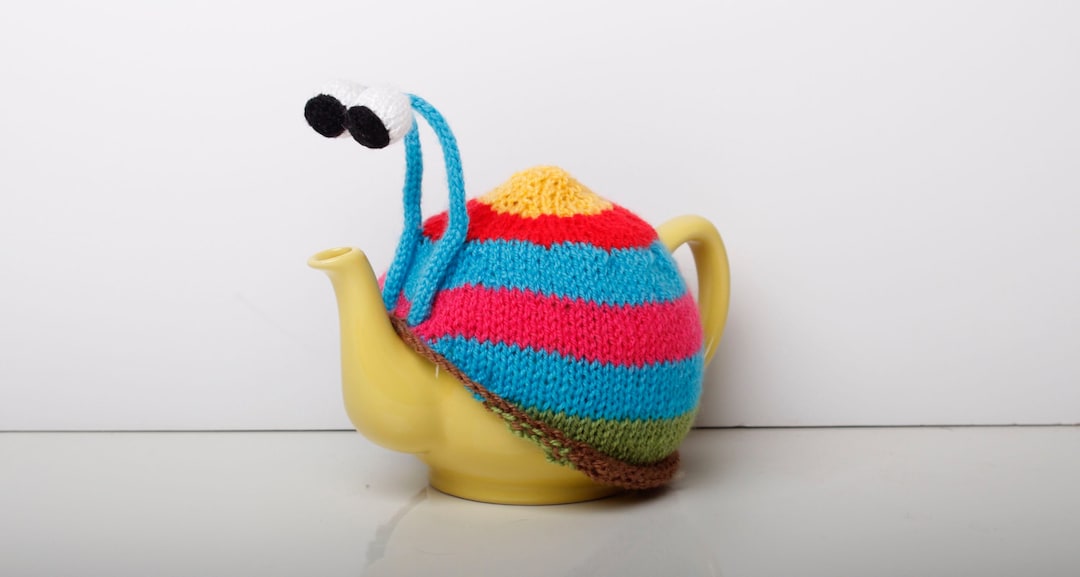 Knitted Blue Stripy Snail Tea Cosy. Tea Lovers Teatime Treat. - Etsy