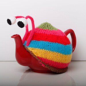 Knitted Pink Stripy Snail Tea Cosy. Tea Lovers Gift. - Etsy