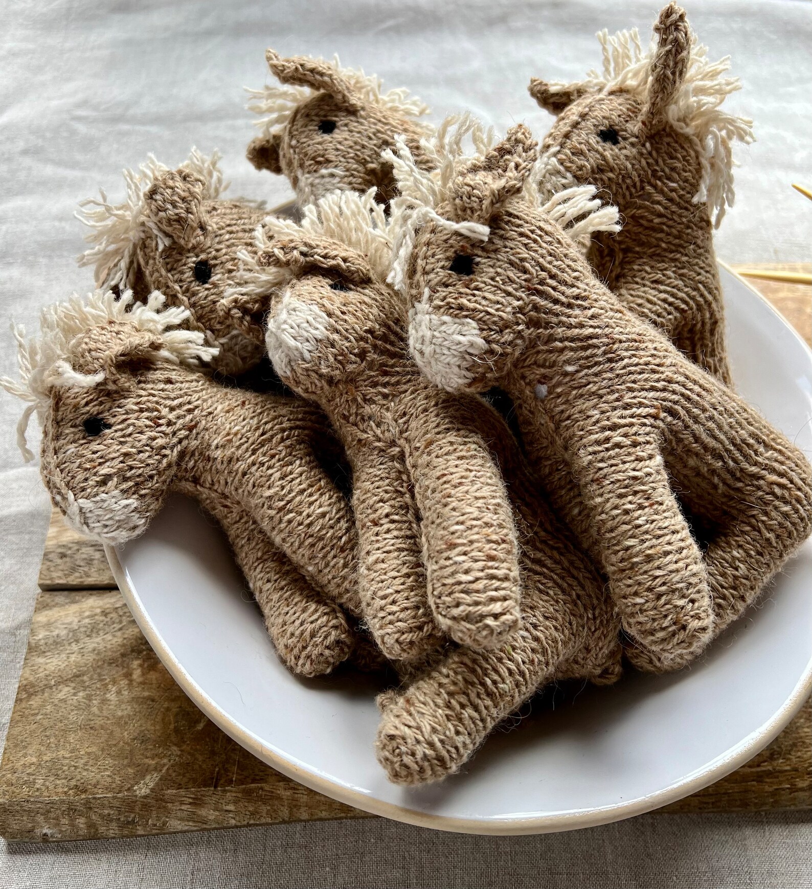 Hand Knitted Donkey in Natural Dyed Wool and Alpaca Yarn. Donkey Lovers ...