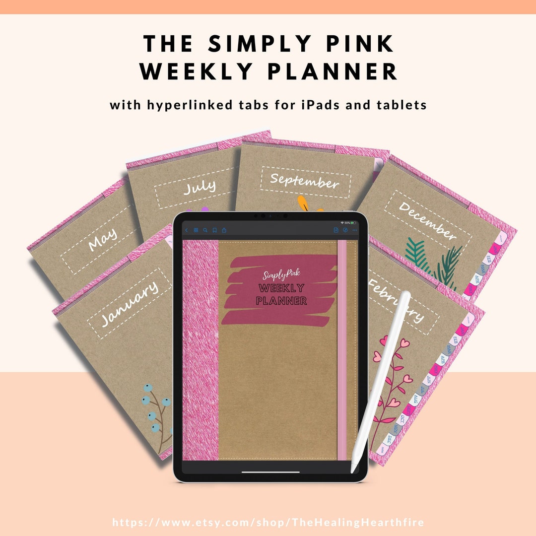 Weekly Planner (undated) - Simply Pink - Etsy