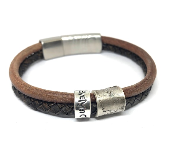 Fathers Day Gift Men s Personalised Bracelet Leather Bracelet Mens Men s Bracelet Mens Personalised Bracelets for Men Custom Bracelet
