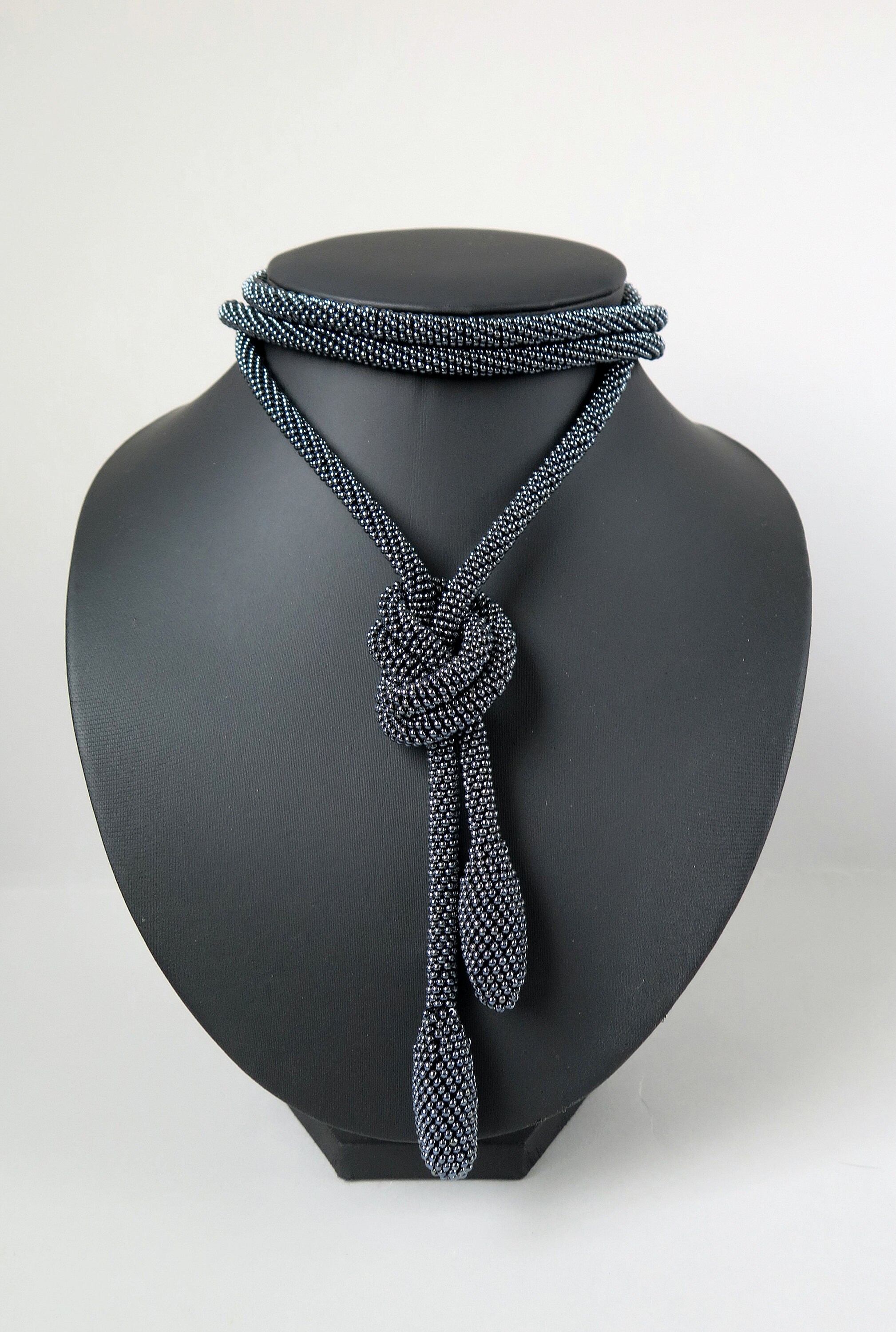 Long Deep Blue Rope Necklace - Etsy