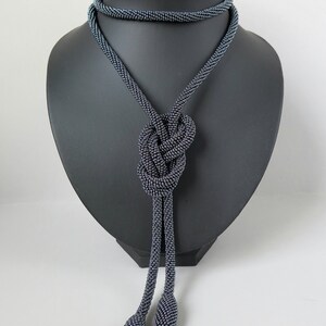 Long Deep Blue Rope Necklace - Etsy