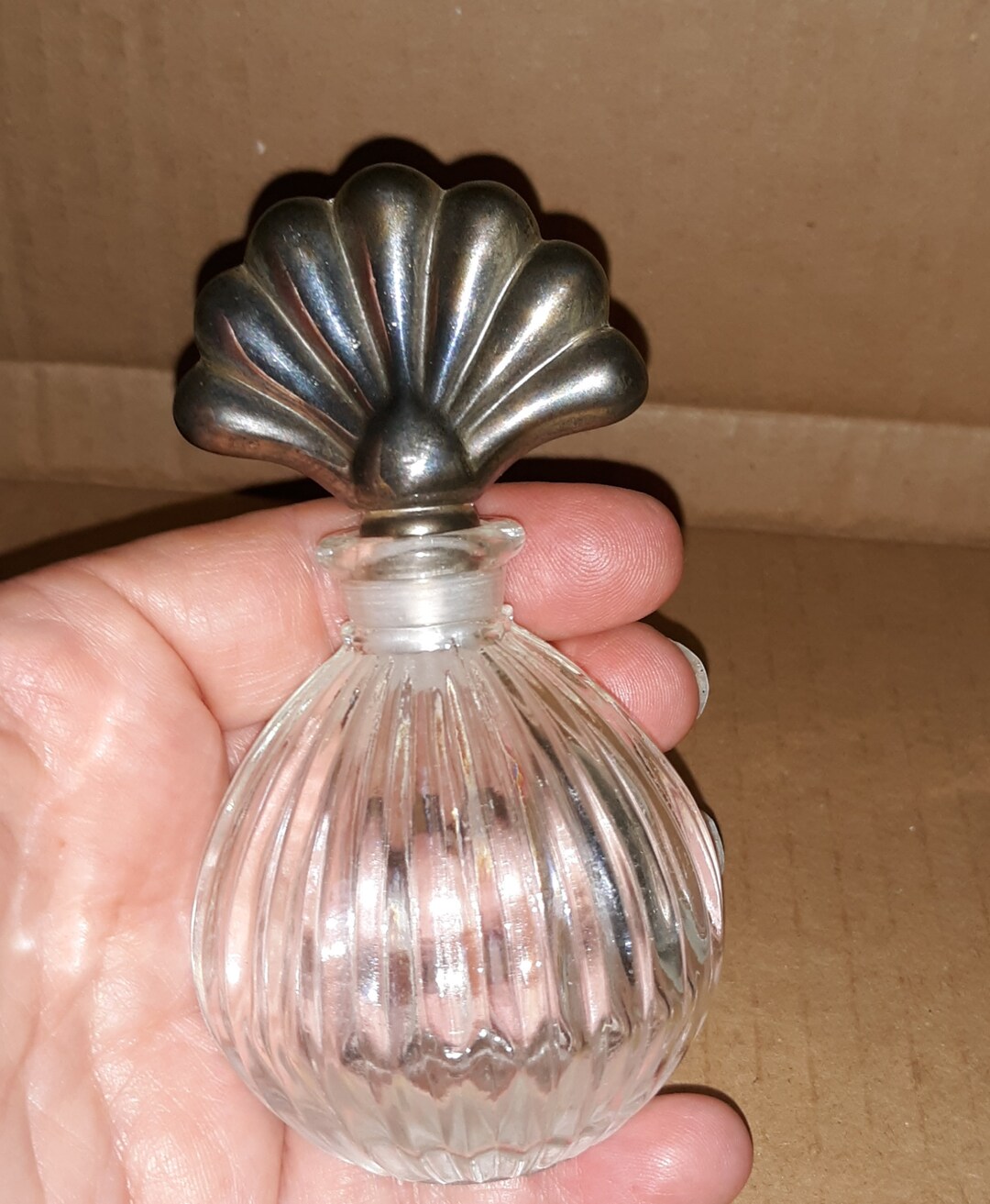 Vintage Sheridan Glass Perfume Bottle With Silverplate Top - Etsy