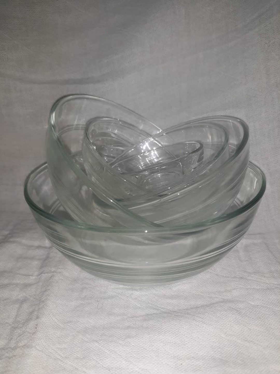 Set of 6 Stacking Clear Mixing Bowls Made in USA - Etsy