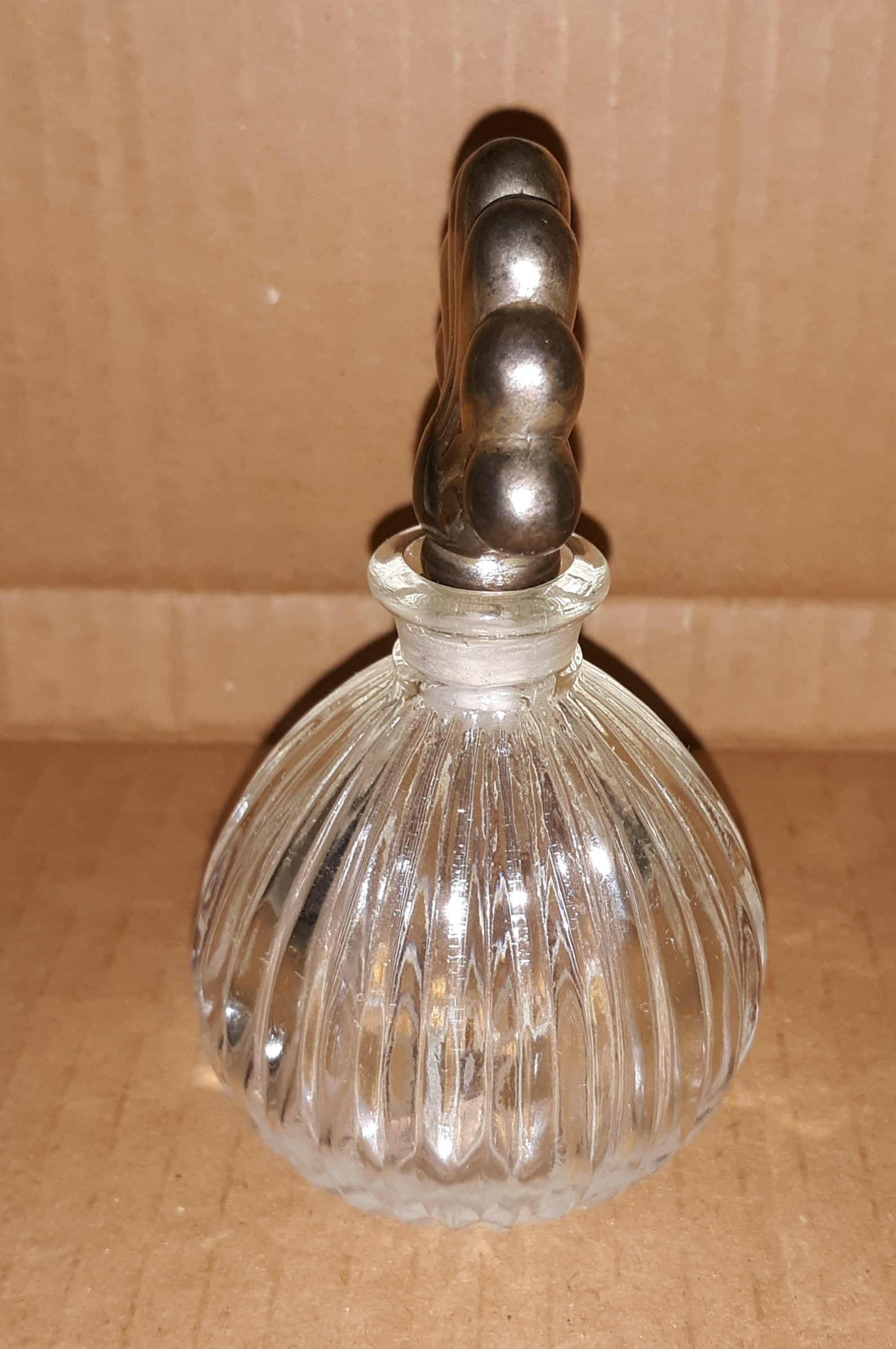 Beautiful EMPTY Glass Perfume Bottle With Silverplate Top by Sheridan ...