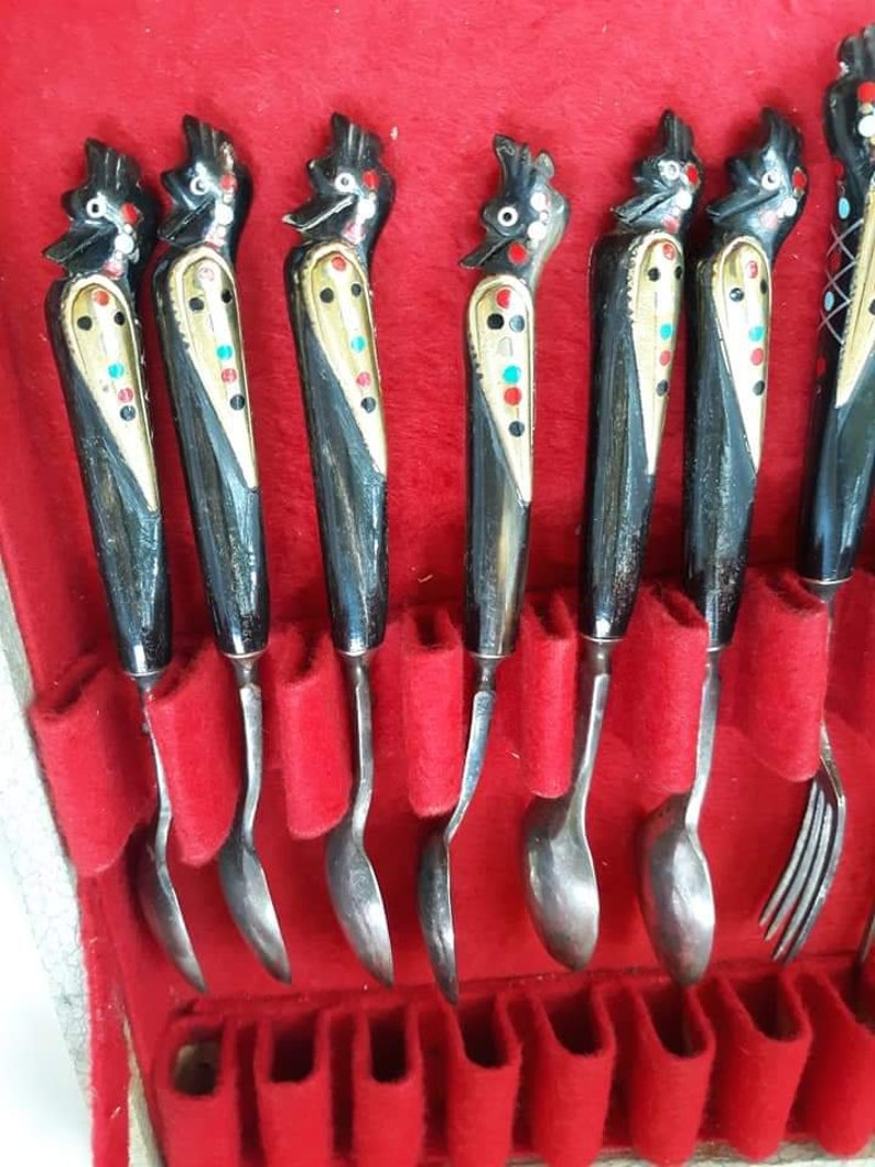 Rare Unusual Silverware Set in Box UNMARKED - Etsy