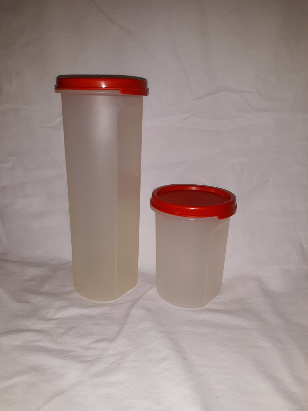 Set of Two Tupperware Modular Mates Storage Containers Red Lids - Etsy