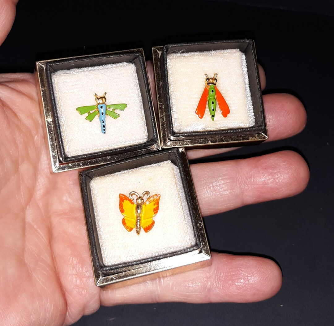 Set of 3 New Old Stock Enameled Bugs Tie Tack Lapel Pins - Etsy