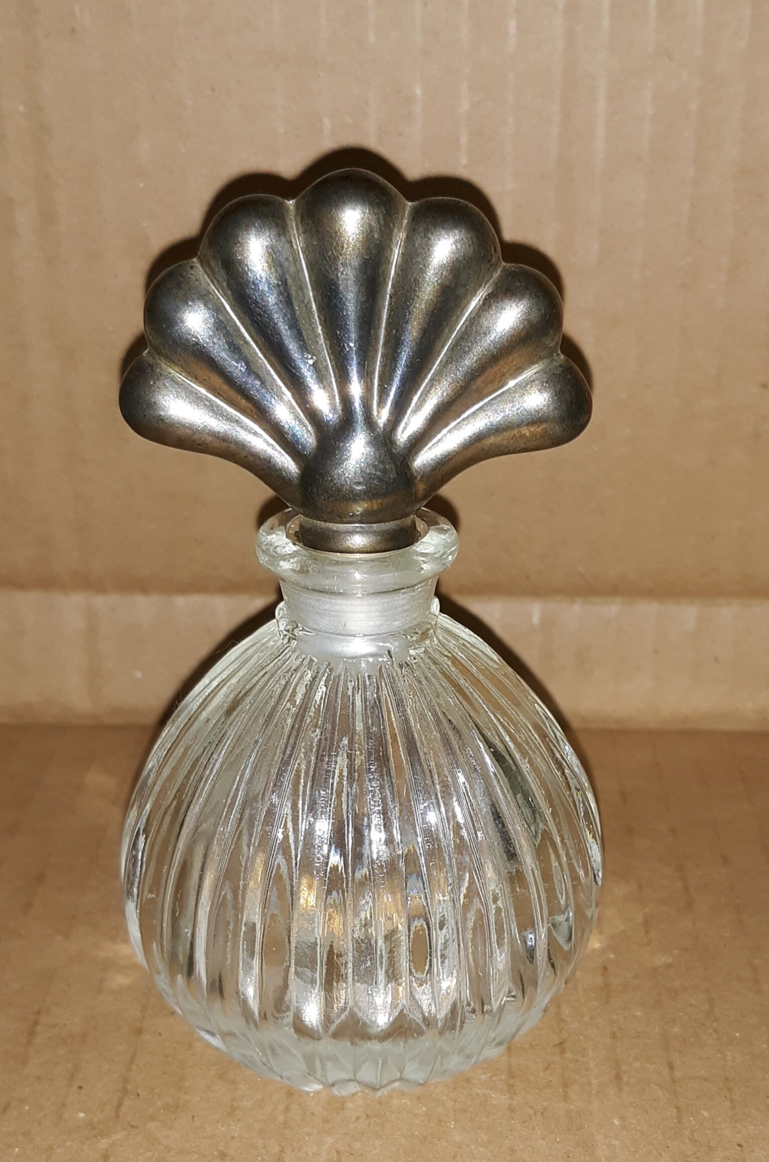 Beautiful EMPTY Glass Perfume Bottle With Silverplate Top by Sheridan ...