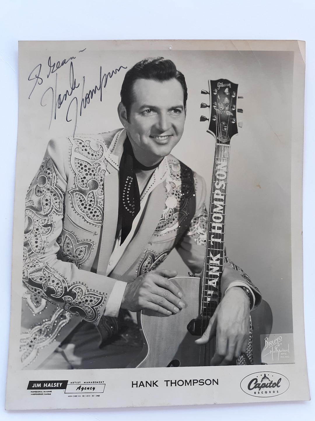 Authentic Autographed 8" X 10" Press Photo of Hank Thompson - Etsy