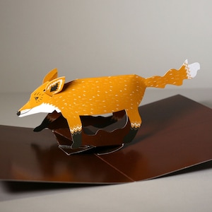 Pop-up Fox Card, Card With Fox, Card for Him, Card for Her, Made in UK ...