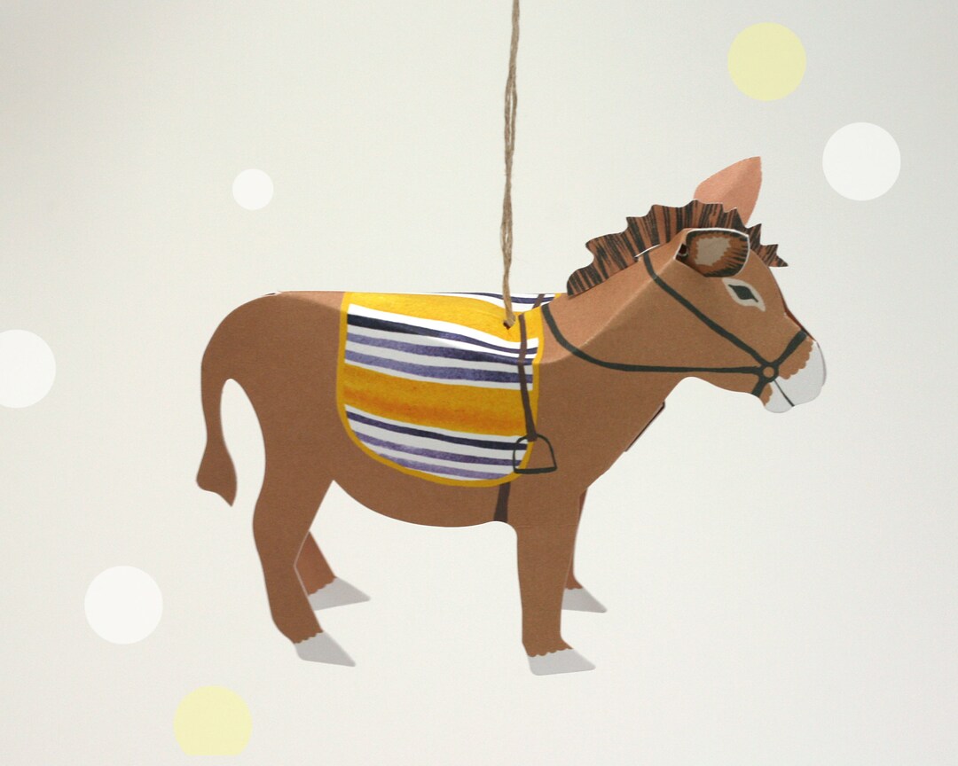Donkey Card, Pop up Donkey Card, Donkey Paper Decoration, Donkey ...