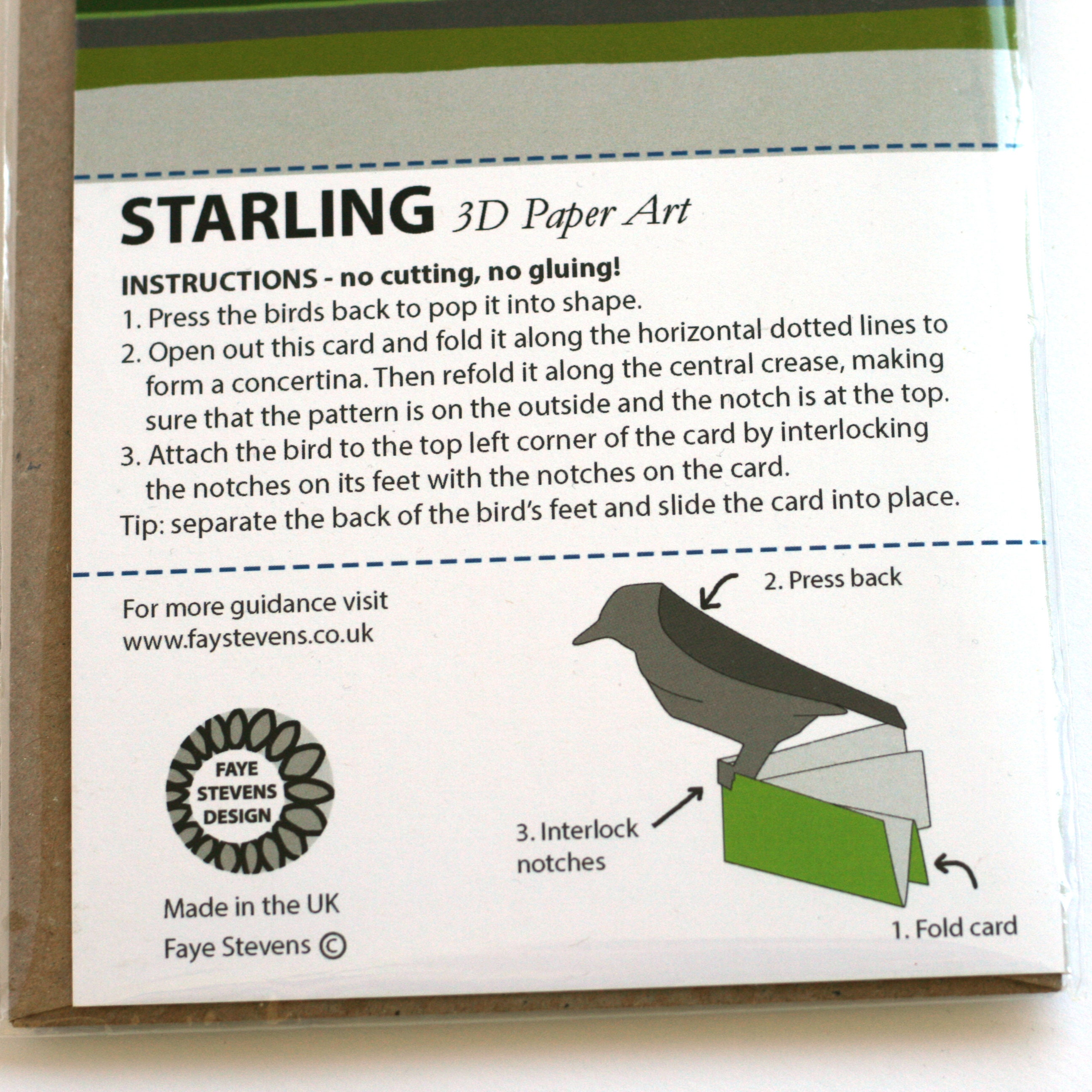 Starling Card Paper Art starling decoration starling gift | Etsy