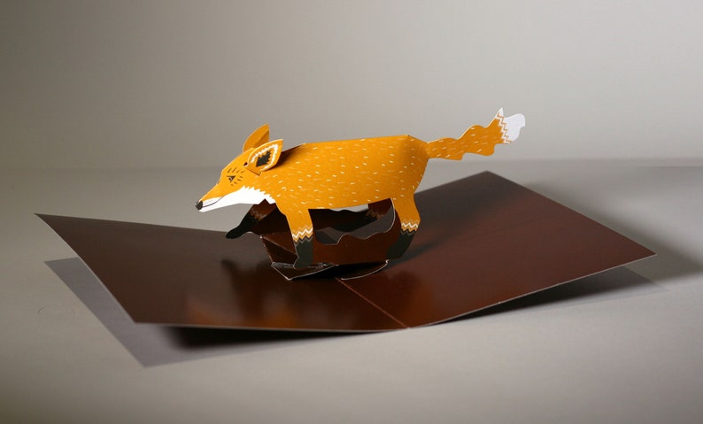 Pop-up Fox Card Card With Fox Card for Him Card for Her - Etsy