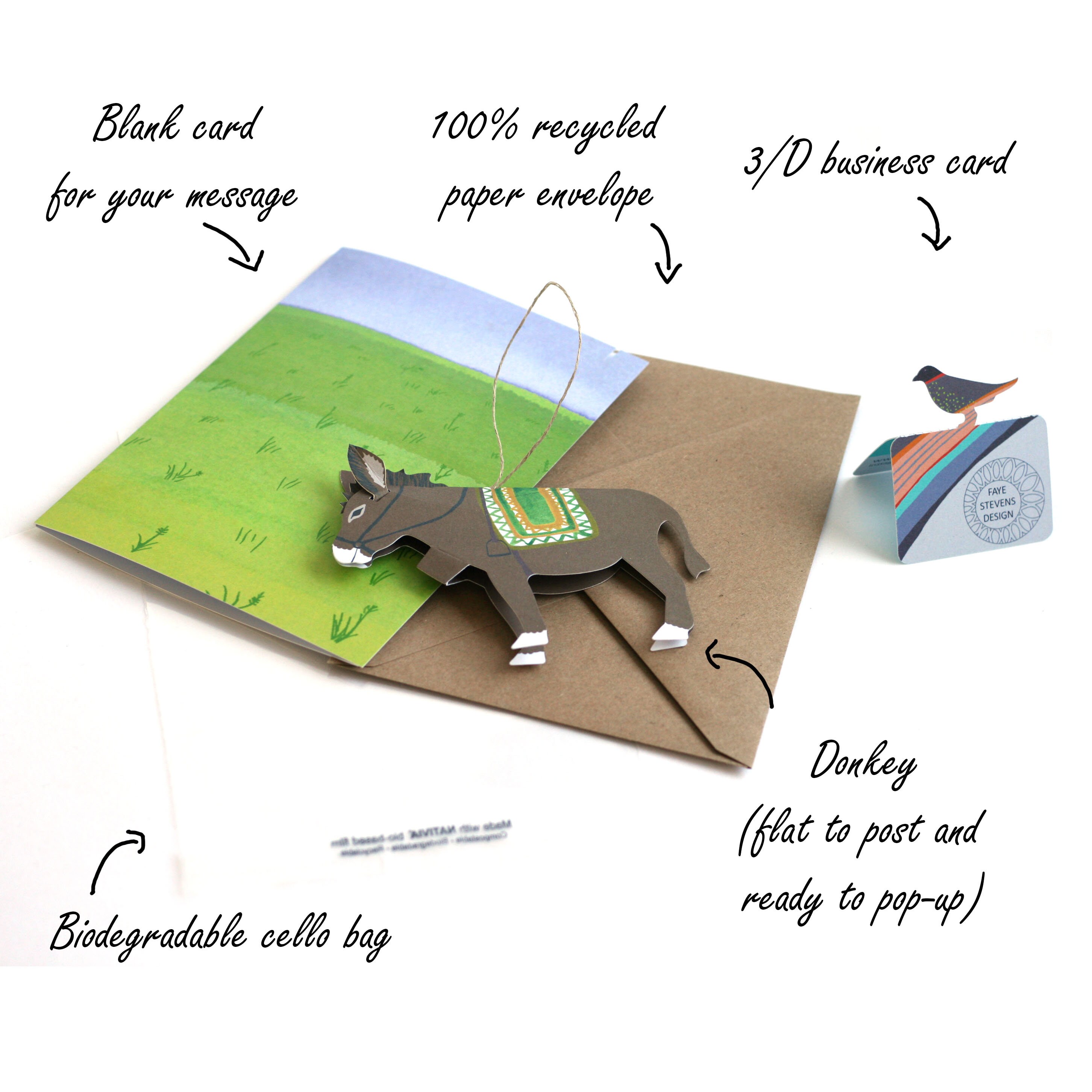 Donkey Card Field Pop up Donkey Card Donkey Paper - Etsy UK