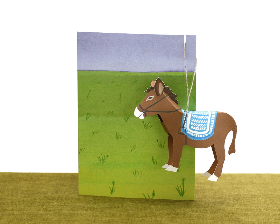 Donkey Card Field Pop up Donkey Card Donkey Paper - Etsy UK