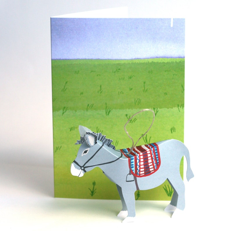 Donkey Card Field Pop up Donkey Card Donkey Paper - Etsy UK