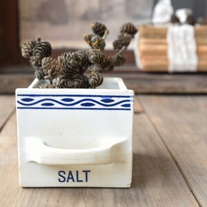 Vintage Salt Container, Cabinet Drawer for Salt, Porcelain Salt ...