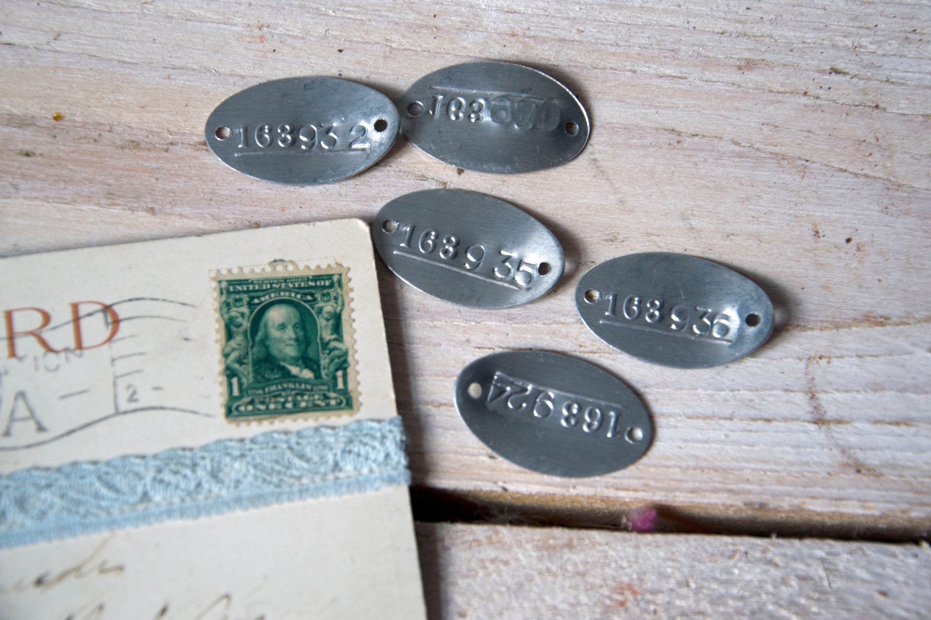 Vintage numbered tags Aluminum numbered tags Number plates | Etsy