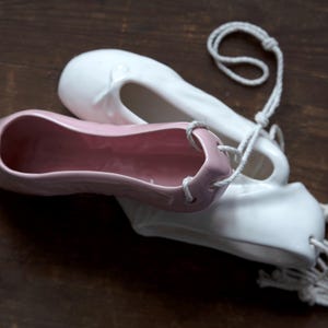 Ceramic Ballet Slippers Wall Decor – Vintage Princess Gift – White and ...