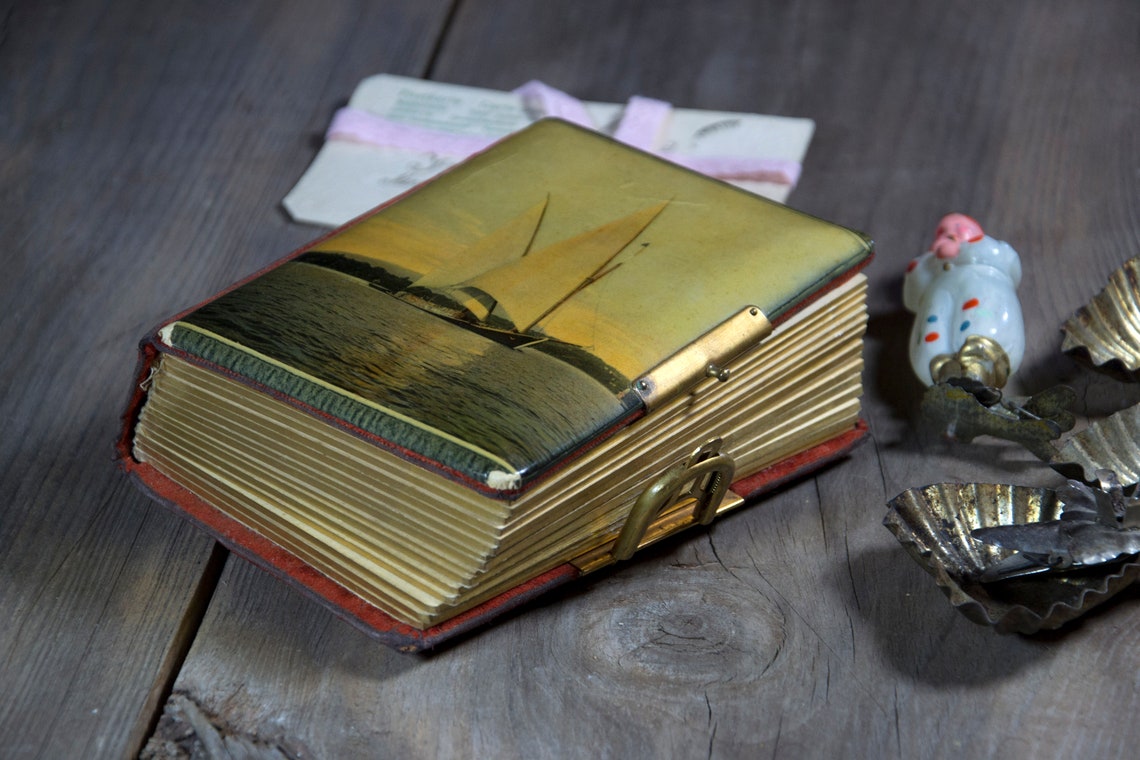 Vintage Photo Album Tiny Postcard Album Scrapbooking - Etsy