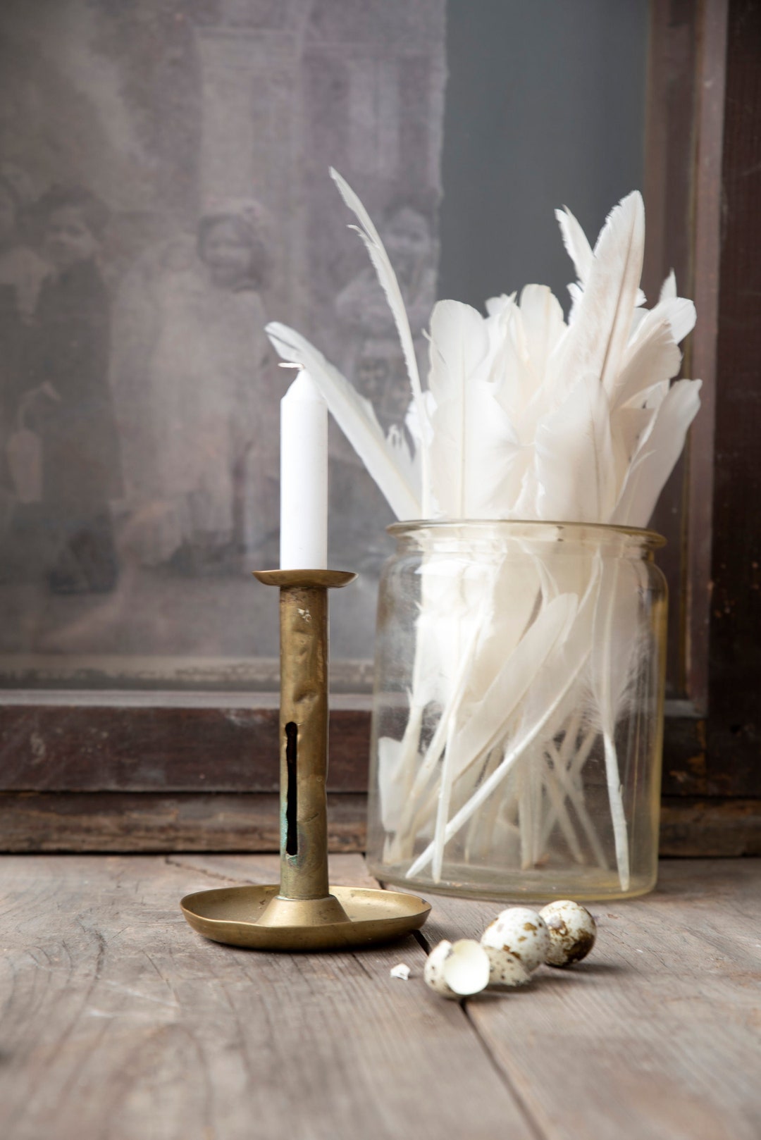 Vintage Brass Push-up Candlestick – Rustic Taper Candle Holder With ...