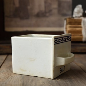 Vintage Salt Container, Cabinet Drawer for Salt, Porcelain Salt ...