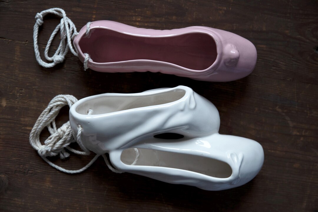 Ceramic Ballet Slippers Wall Decor – Vintage Princess Gift – White and ...