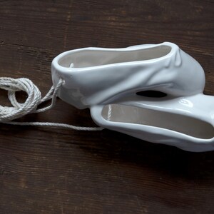 Ceramic Ballet Slippers Wall Decor – Vintage Princess Gift – White and ...