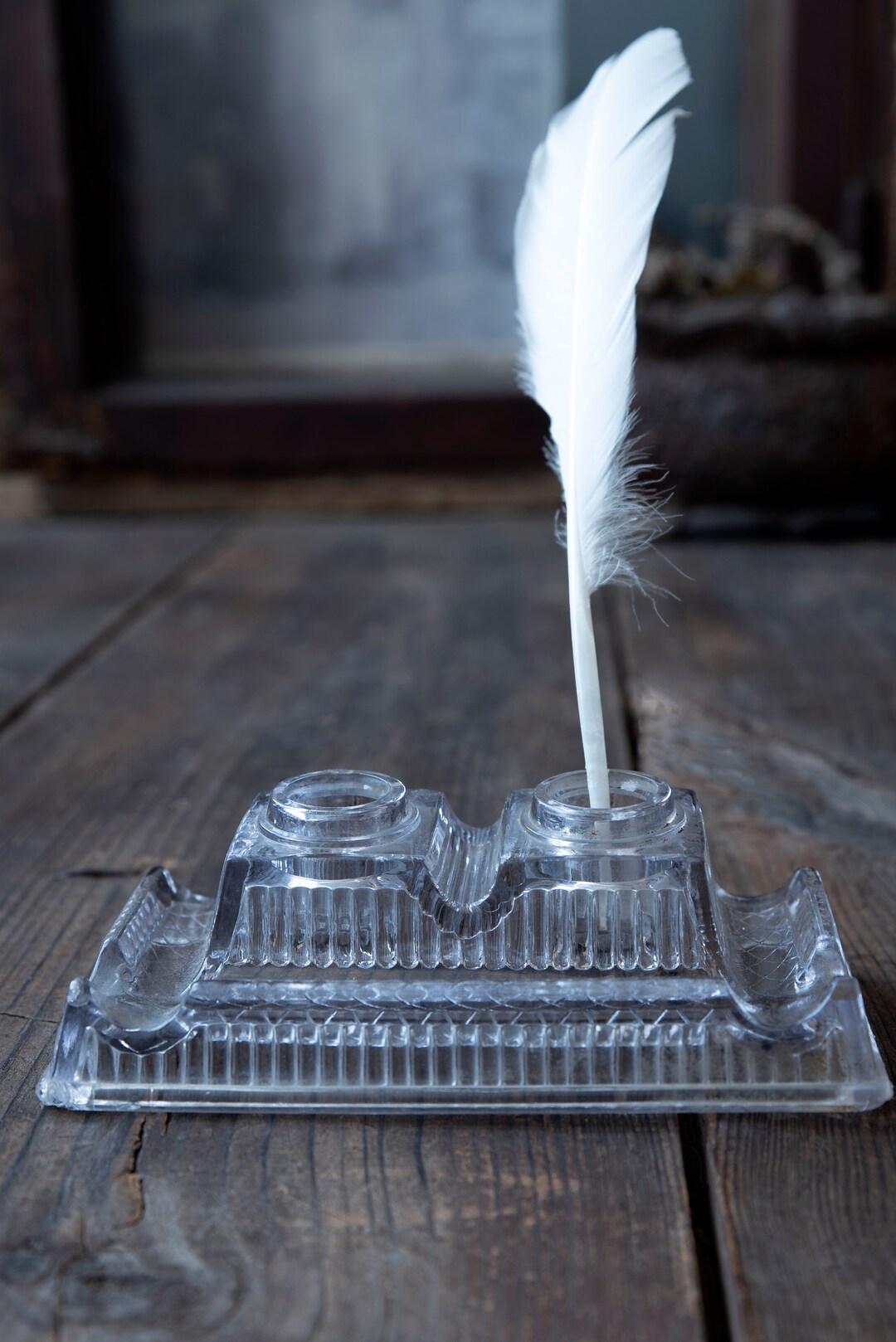 Antique Inkwell Pot, Ink Well, Ink Bottle, Inkwell, Ink Pot, Glass Desk ...