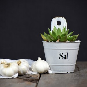 Vintage Salt Container, Wall Box for Salt, Enamel Salt Container, Wall ...