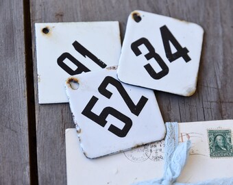 Hand Punched Brass or Aluminum Numbered Tags Custom Numbered - Etsy