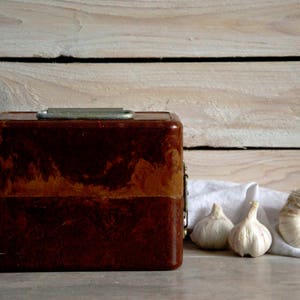 Bakelite Box, Brown Marbled Bakelite Chest, Old Memory Box, Storage Box ...