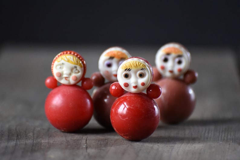 Vintage Roly Poly Doll Green Plastic Doll Jonnipunn Tiny - Etsy