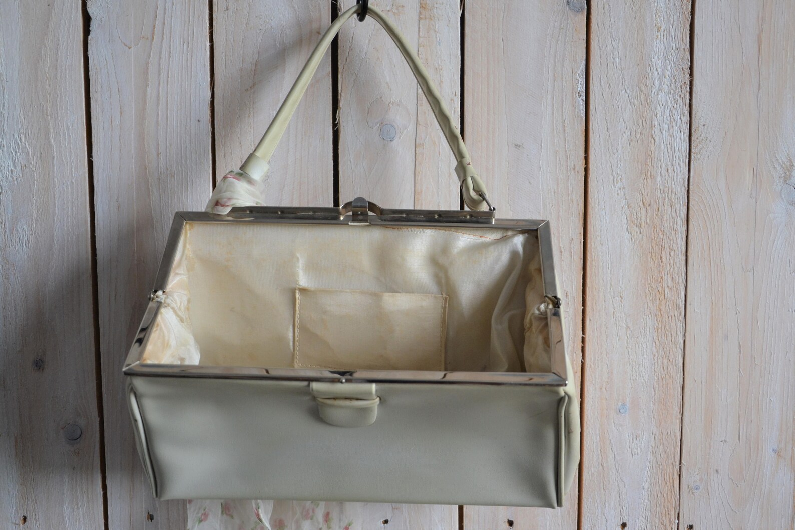 Vintage White Handbag Rectangular Faux Leather Evening | Etsy