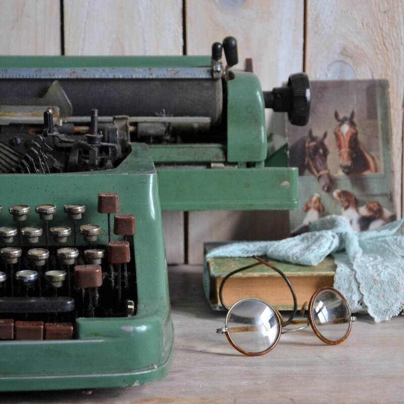 Green Typewriter - Etsy