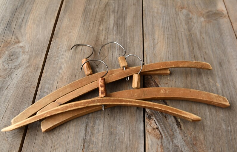 Antique wooden hanger Handmade hanger Simple wooden coat | Etsy