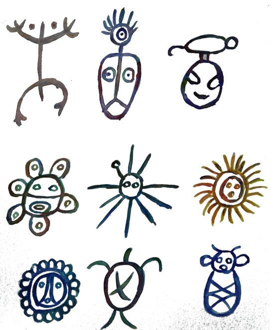 Taino Caribbean Arawak Digital Watercolor Images Downloads - Etsy