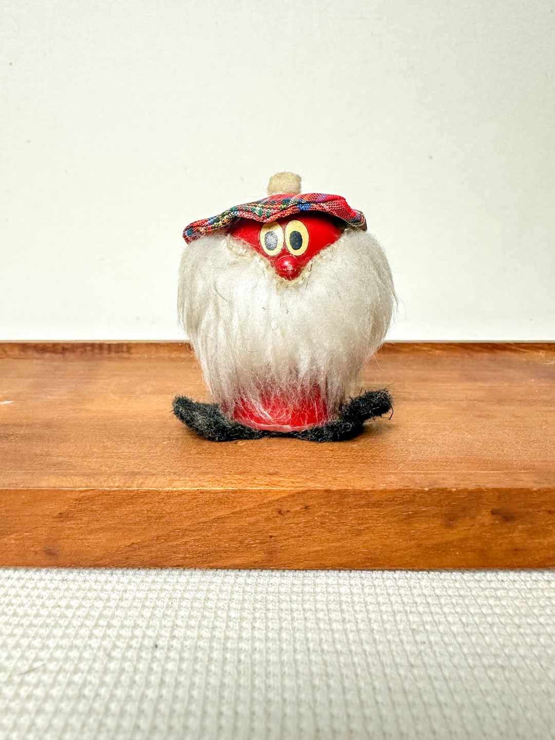 Vintage Cereal Toy Mini Wood Elf Gonk Scottish Figurine Tartan Plaid - Etsy