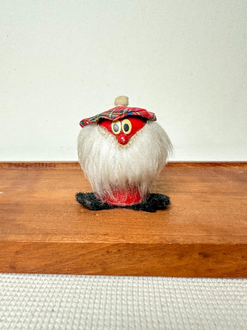 Vintage Cereal Toy Mini Wood Elf Gonk Scottish Figurine Tartan Plaid - Etsy
